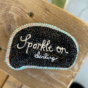 Bedazzled Black and Sparkle Painted Stone Rock Gift for Her - Etsy