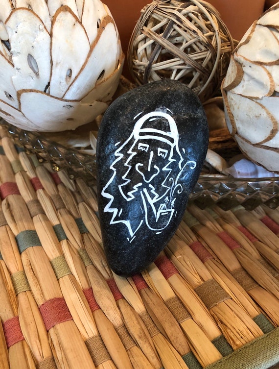 Hippie Minimalist Hand Painted Beach Rock - Etsy
