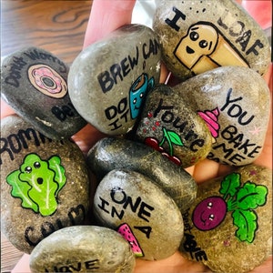 Pun Pocket Rocks-painted Rocks-kindness Stones-bulk Rocks-gifts ...