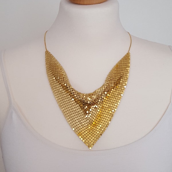 Gold Mesh Necklace - Etsy