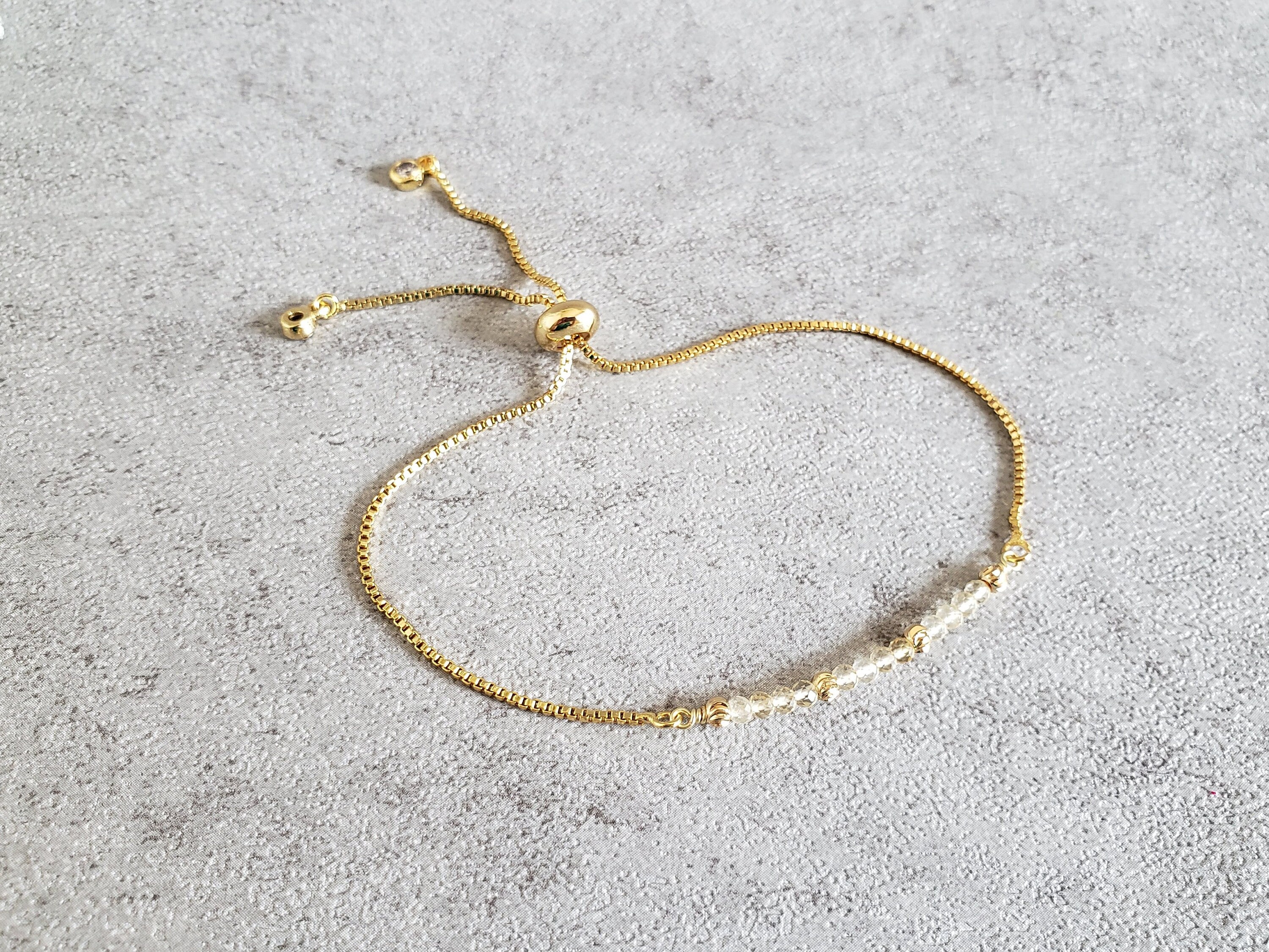 November Birthstone Bracelet Gift for Women, Citrine Gemstone Bracelet ...