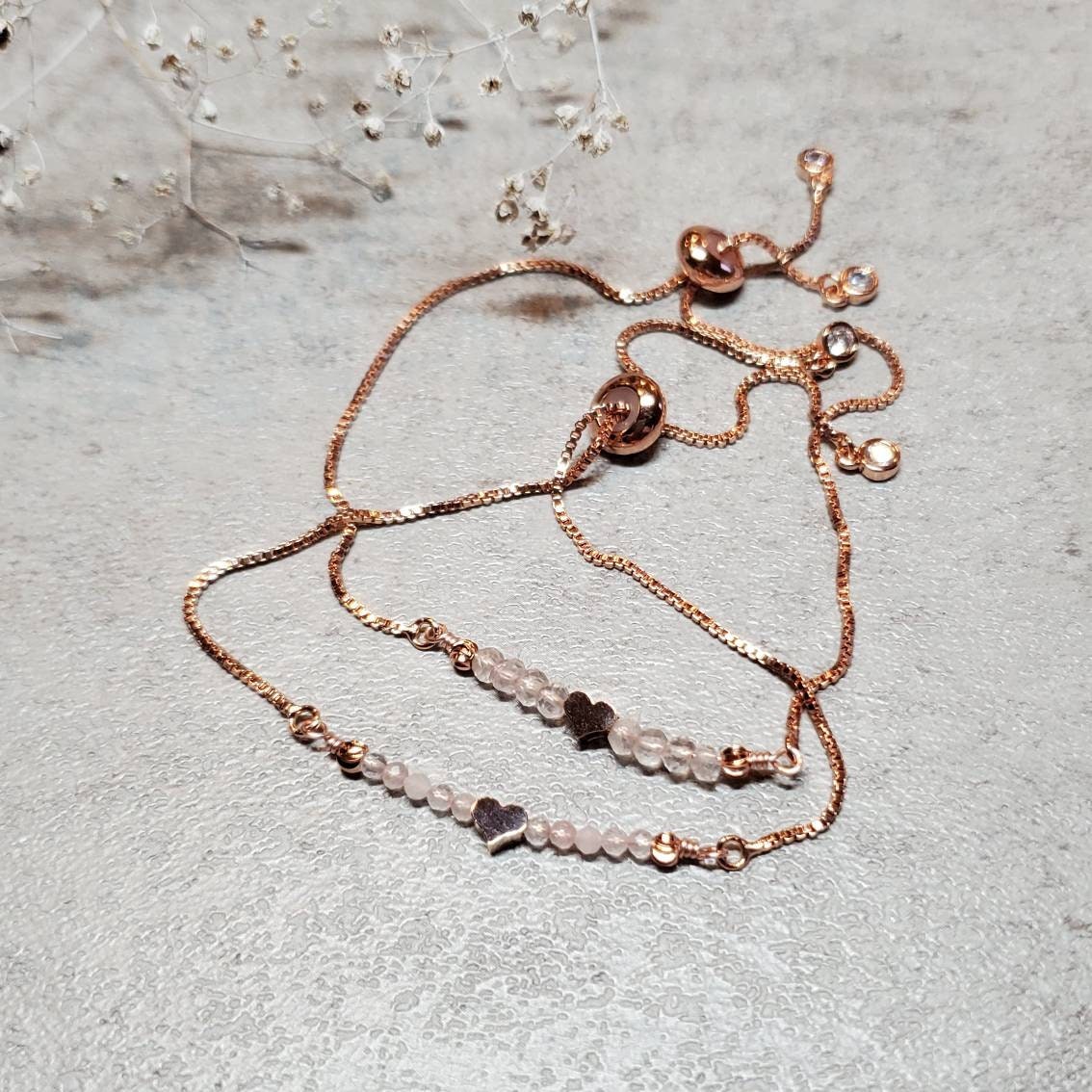 Love You More Bracelet Bolo Bracelet Rose Quartz Bracelet | Etsy