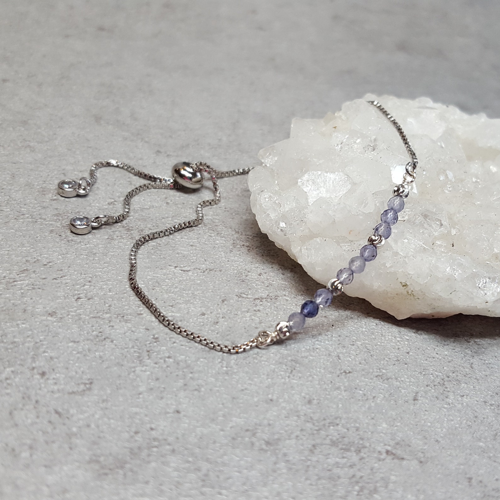 Iolite bracelet Anniversary gift cordierite mindfulness gift | Etsy