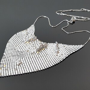 Silver Mesh Bib Necklace for Women - Etsy