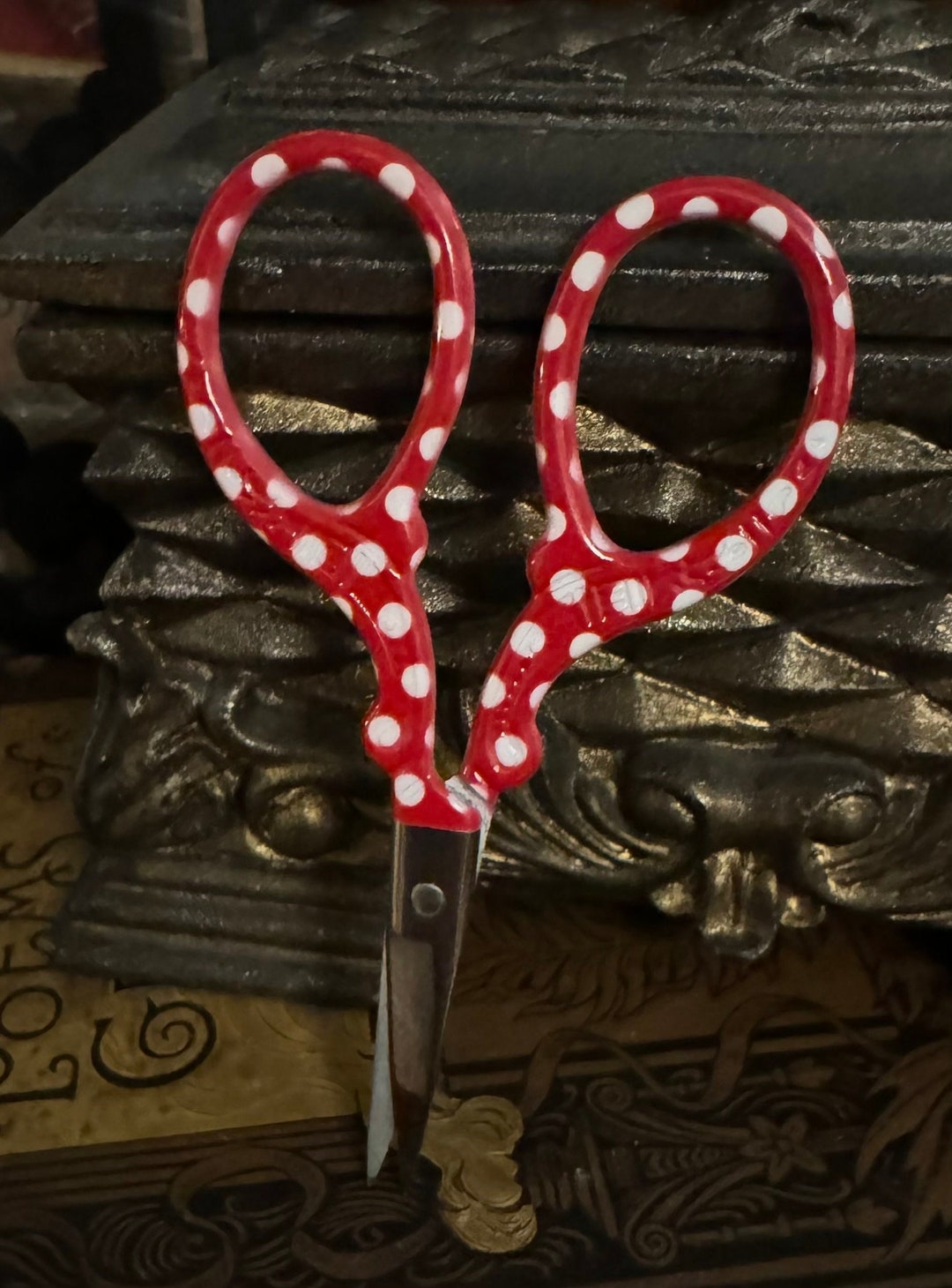 Red Polka Dot Embroidery Scissors - Etsy