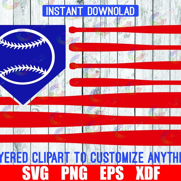 Baseball Flag Svg - Etsy