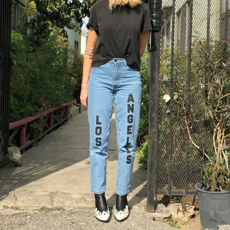 Screen Printed Jeans - Etsy