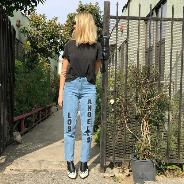 Screen Printed Jeans - Etsy