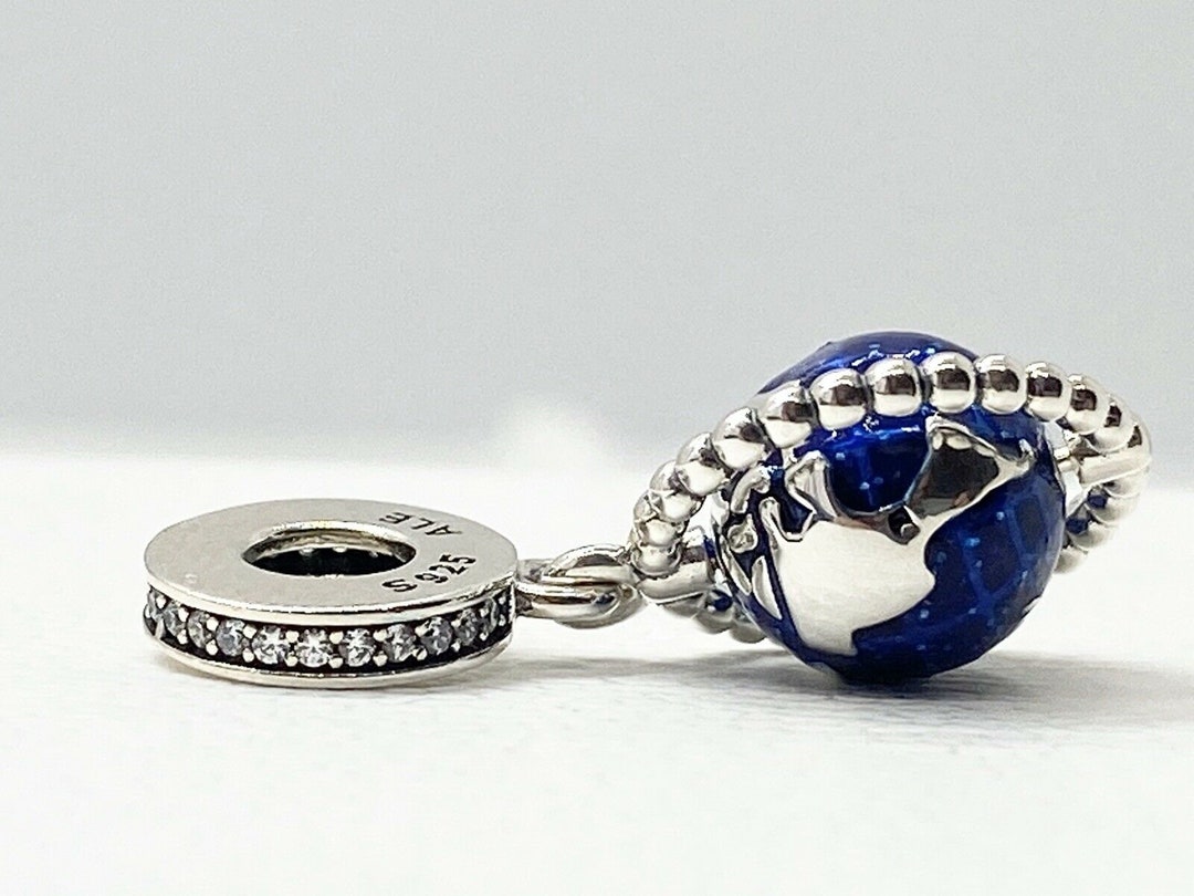 Pandora, New Bracelet Charms, Blue Spinning Globe Dangle, Sterling ...