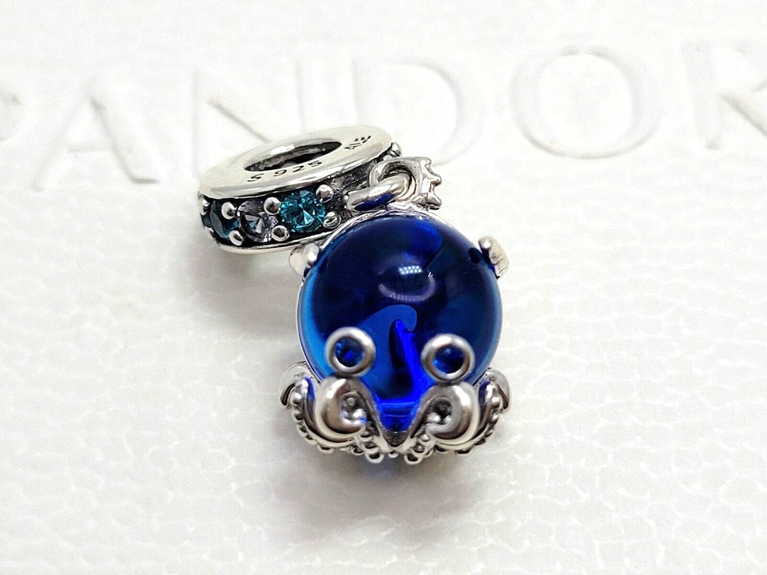 Pandora, New Bracelet Charms, Murano Glass Charm Cute Octopus Silver ...