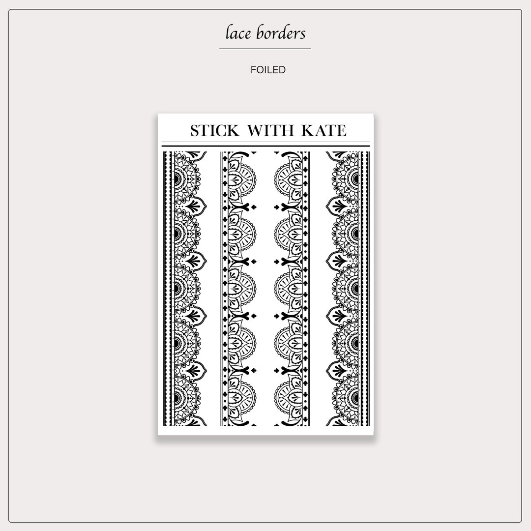 Lace Borders Bujo Stickers Planner Stickers - Etsy