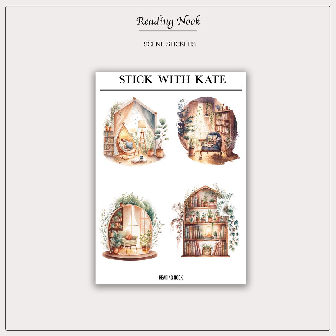 Reading Nook Sticker Sheet - Scene Stickers - Etsy