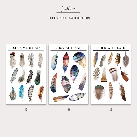 Feathers Bullet Journal Stickers Planner Stickers | Etsy