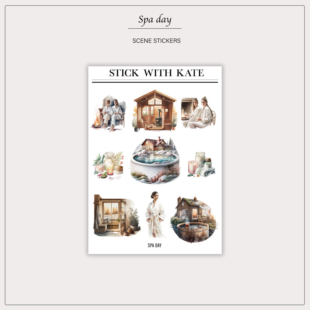 Scenes 1.0 Spa Day Bujo Stickers Planner Stickers - Etsy
