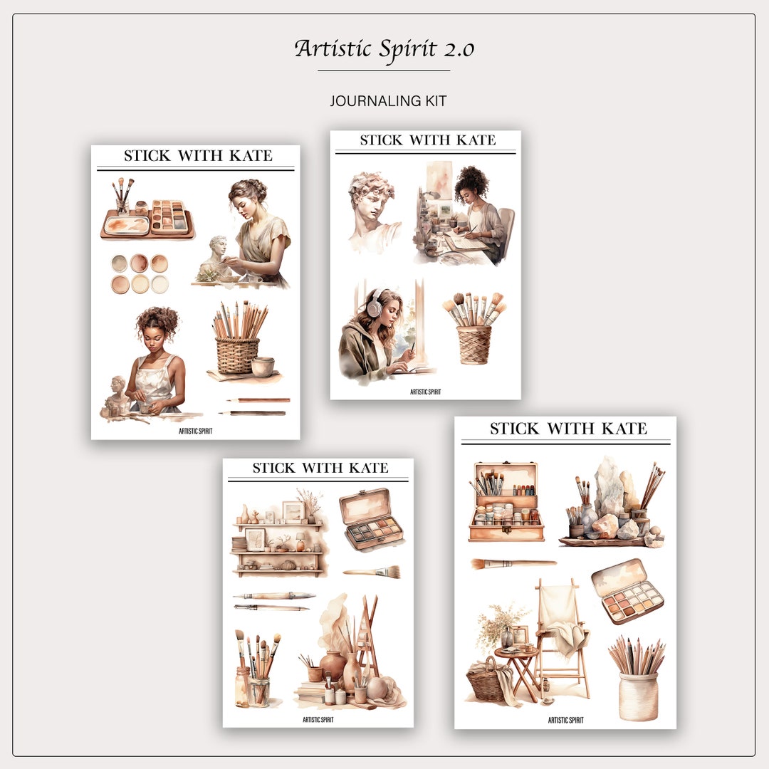 Artistic Spirit Journaling Kit Scene Stickers Planner Stickers - Etsy