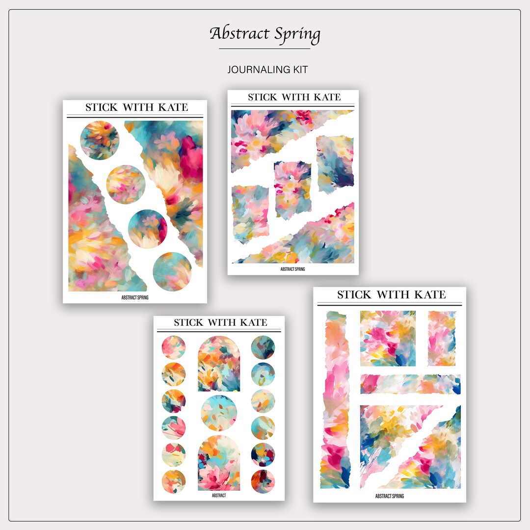 Abstract Spring Journaling Kit | Scene Stickers | Planner Stickers - Etsy
