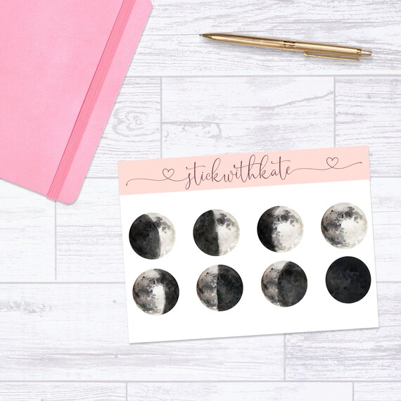 Moon Phases Moon Stickers Galaxy Stickers Bullet Journal | Etsy
