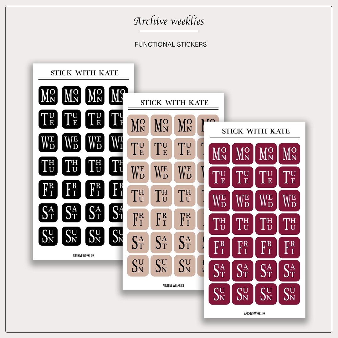Archive Weeklies | Date Stickers | Planner Stickers - Etsy