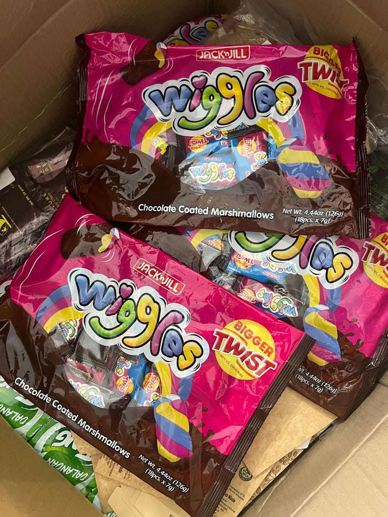 Wiggles Chocolate Coated Marshmallow 18pcsx7g - Etsy