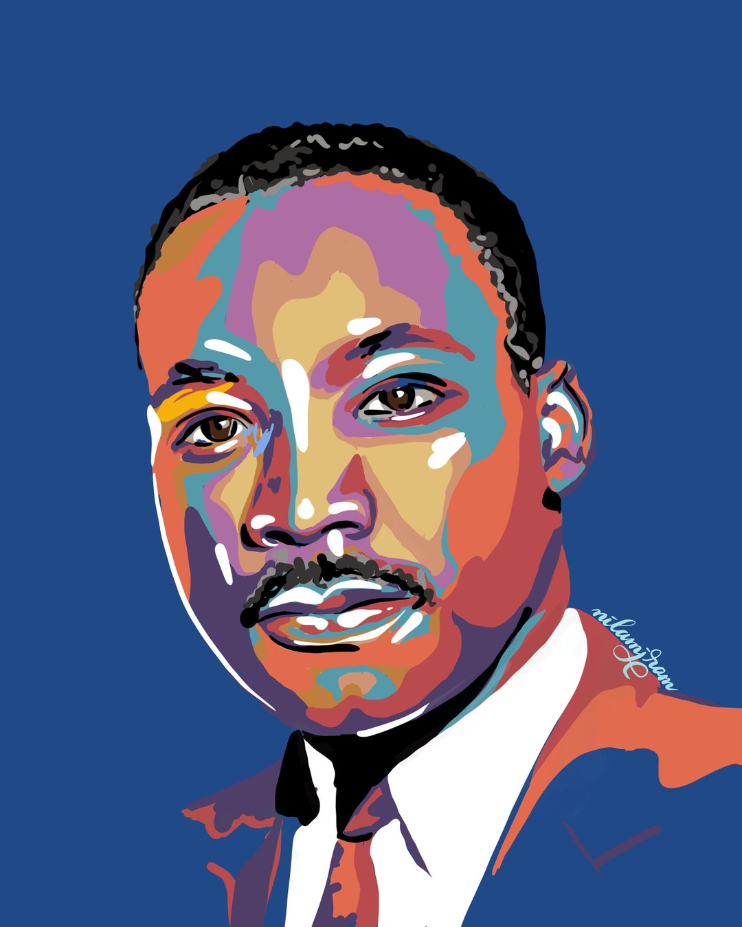 MLK Martin Luther King Jr Portrait Art - Digital Download - Etsy