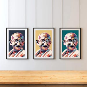 Mahatma Gandhi Digital Portrait Art - 4 Files - Digital Download - Etsy