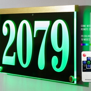 12V DC Illuminated Address Sign Plaque House Numbers LED Lighted ...