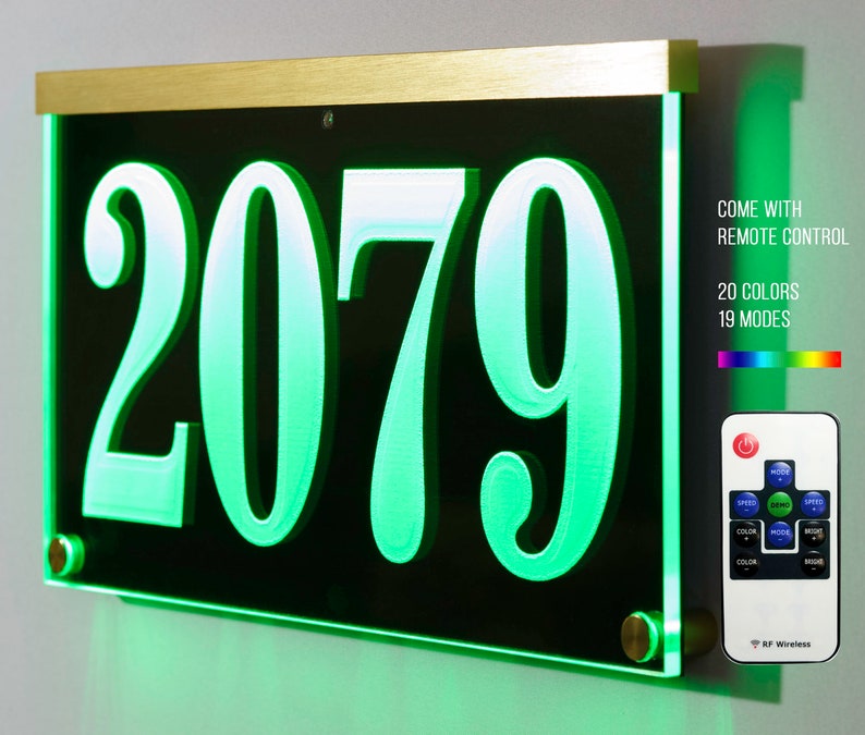12V DC Illuminated Address Sign Plaque House Numbers LED - Etsy Canada