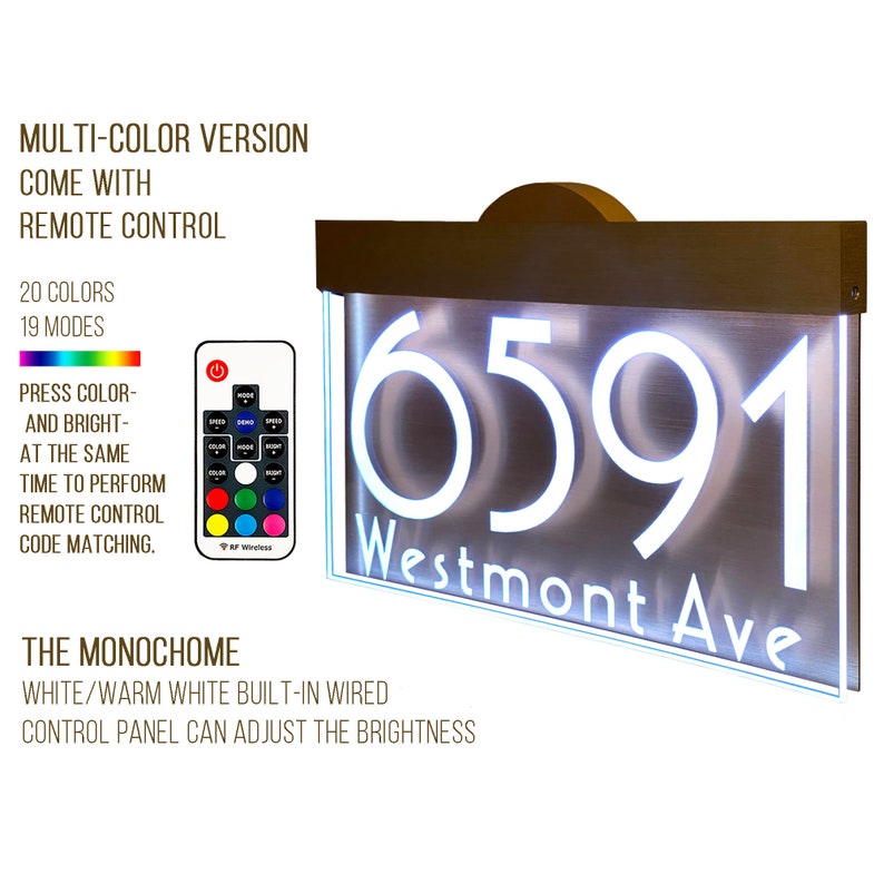 Custom LED House Number Sign, Illuminated Address Plaque (12-16V AC) - Etsy
