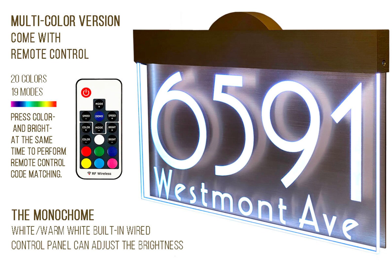 12 V DC Custom Illuminated LED Lighted Address Plaque Sign | Etsy