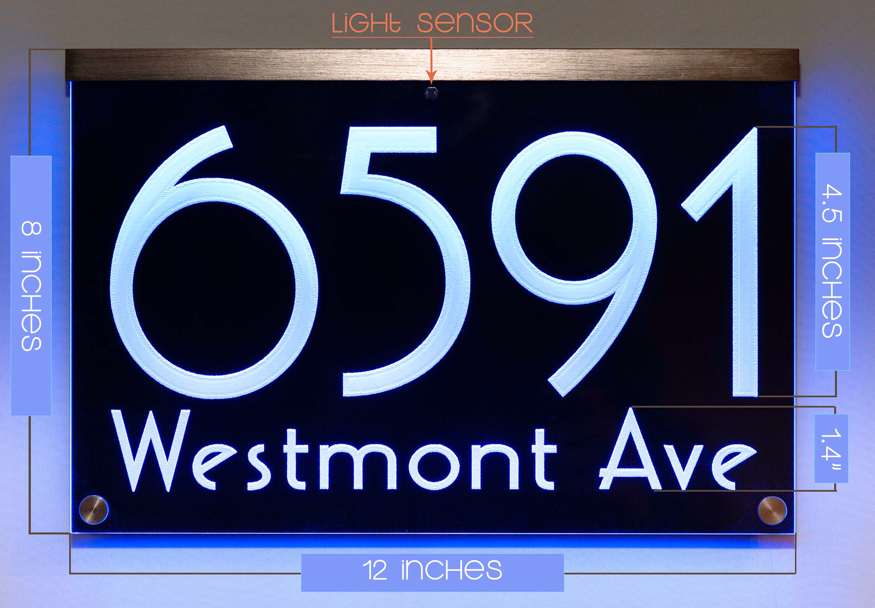 Illuminated Address Sign Plaque House Numbers LED Lighted - Etsy Canada