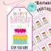 Happy Birthday Tags - Editable Birthday Tag Labels - Birthday Tags ...