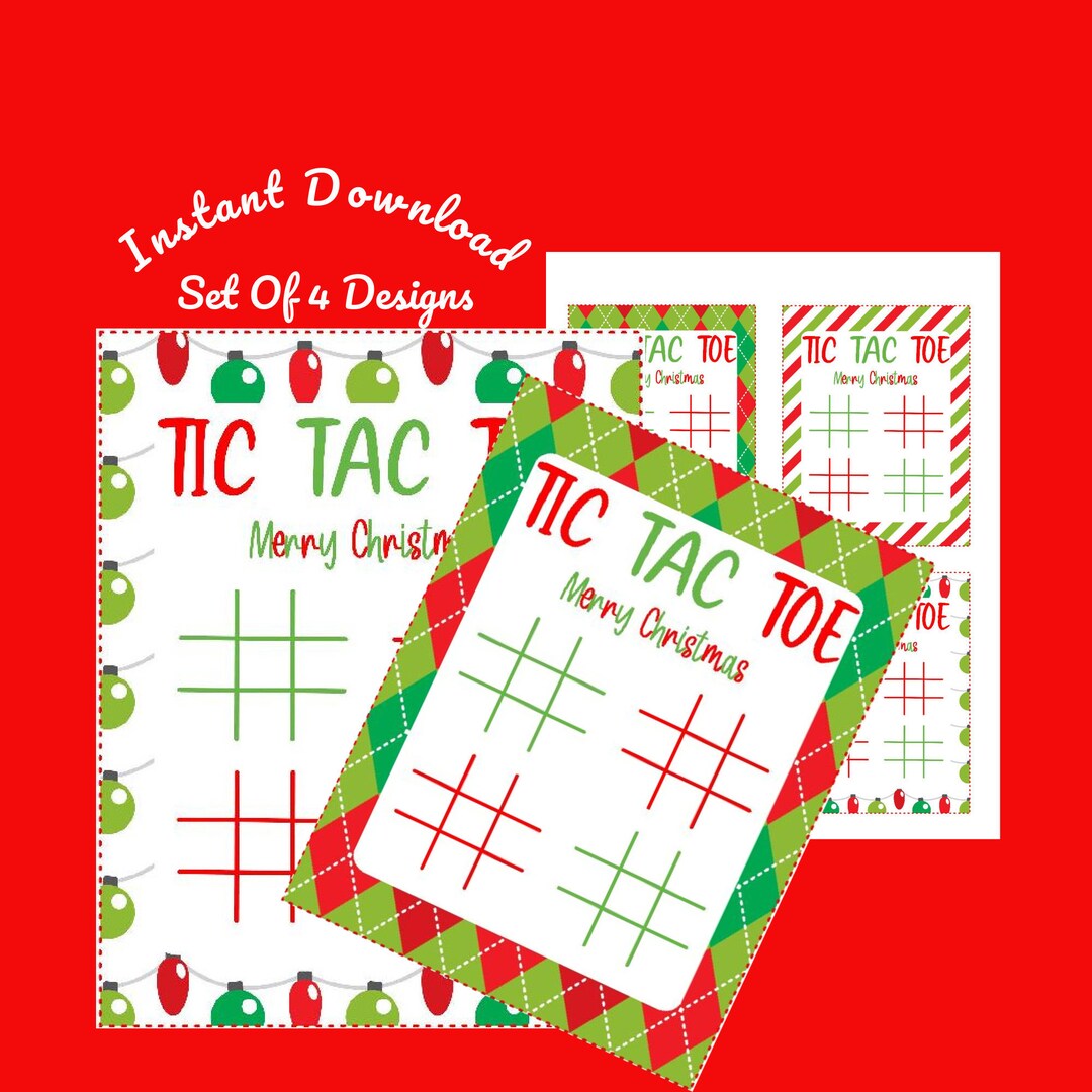 Christmas Tic Tac Toe Game, Printable Christmas Game, Instant Download ...