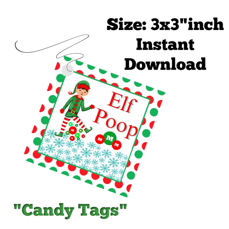 Elf Poop, Christmas Candy Tags, Elf Poop Tags, Elf Ideas, Elf Treat ...