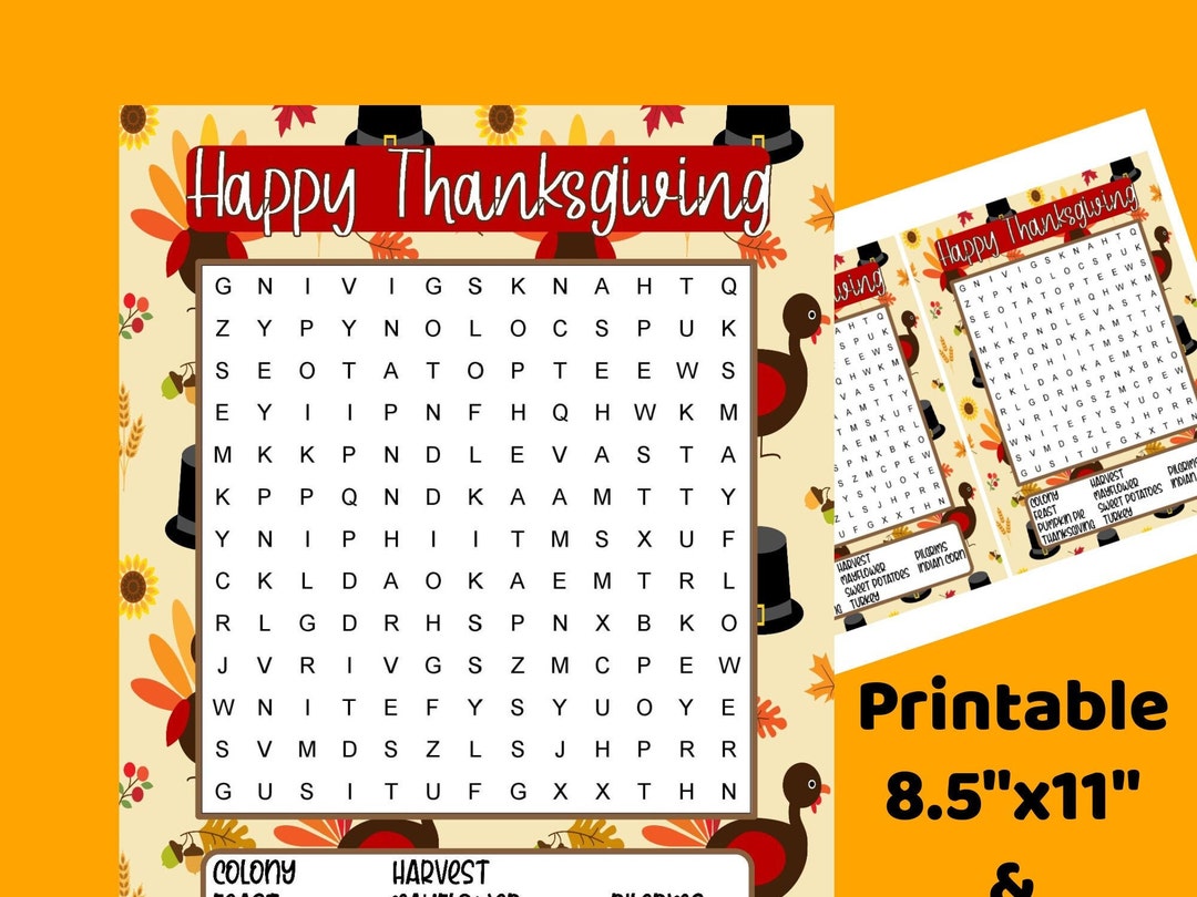 Thanksgiving Word Search, Fall Word Search, Thanksgiving Games ...
