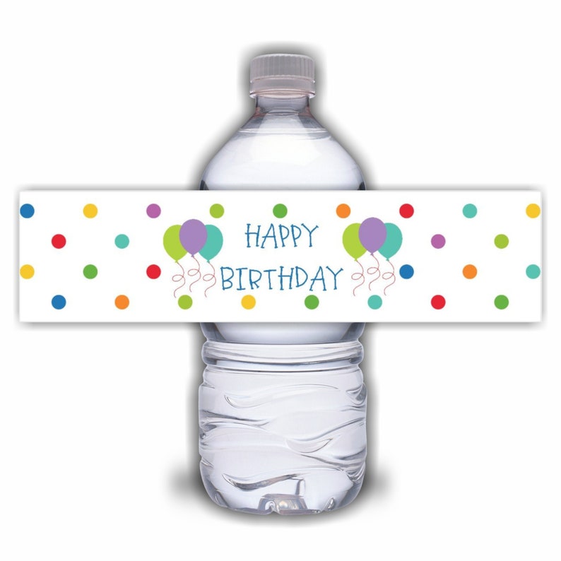 Happy Birthday Water Bottle Label Wrapper Digital Download Ready to ...