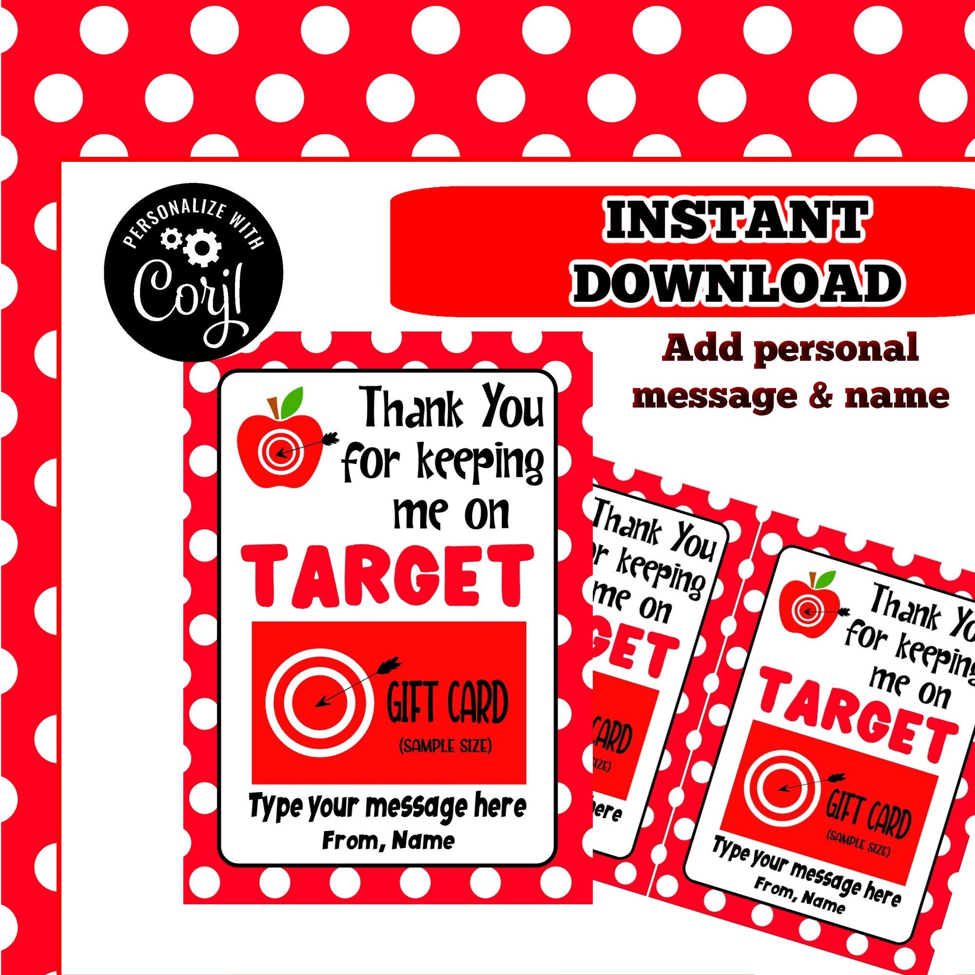 PRINTABLE Thank You Gift Card Teacher Appreciation Gift Card Holder ...