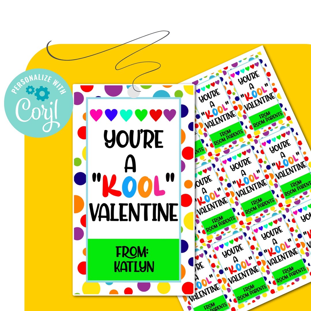 You're A KOOL Valentine, Kool Valentine Cards, Juice Box Cards, Drink ...