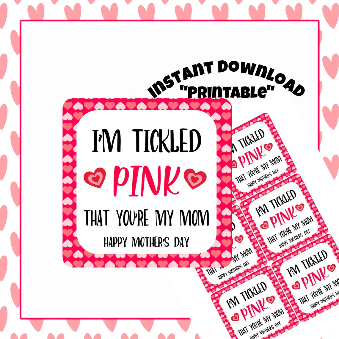 Printable Mothers Day Tags Tickled Pink Mom Mothers Day Gift Tags ...