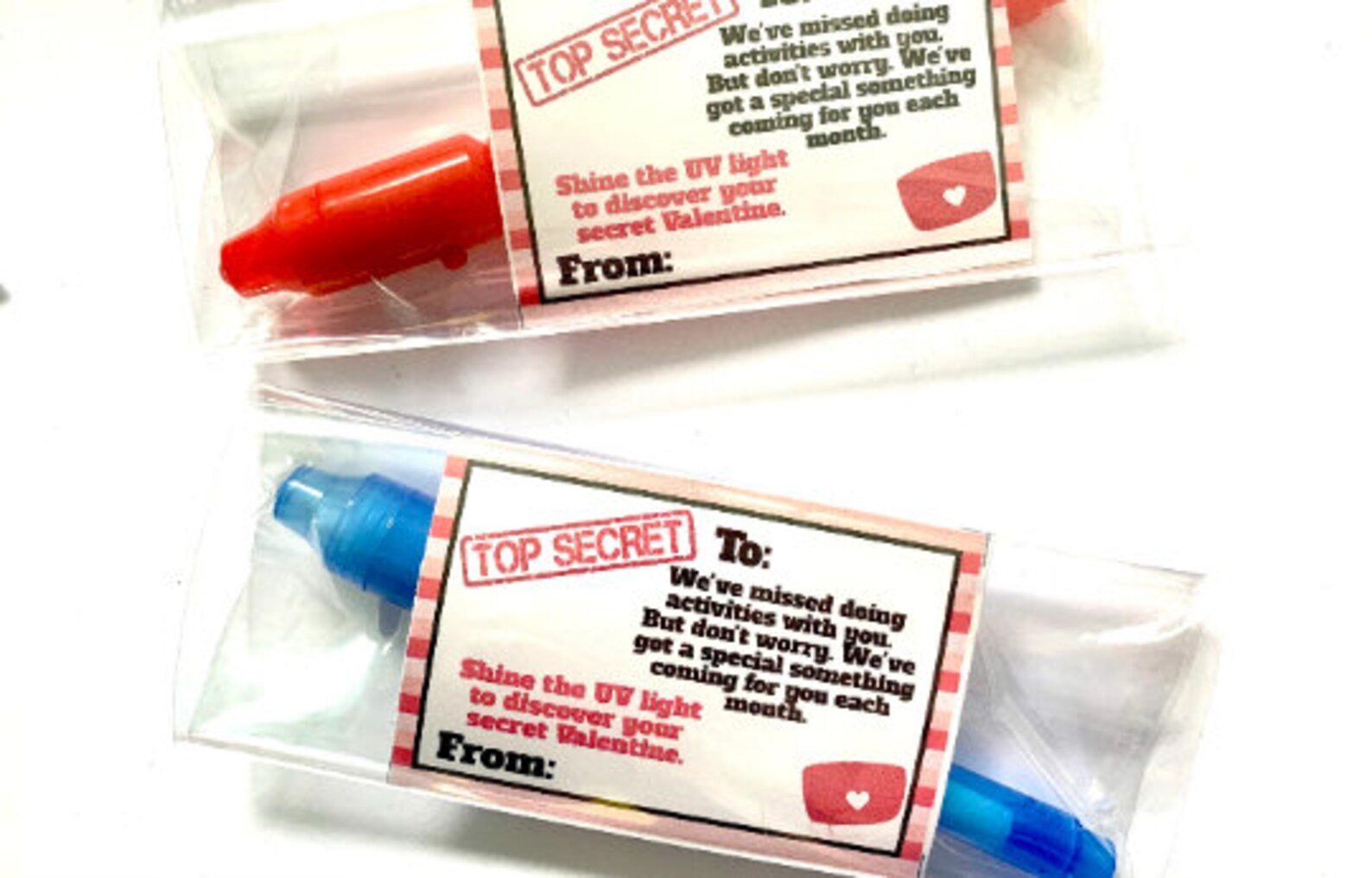 Top Secret Valentine Cards, Uv Pen Cards, Invisible Ink Cards, Non Food ...