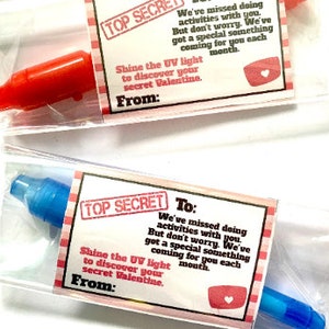 Top Secret Valentine Cards, Uv Pen Cards, Invisible Ink Cards, Non Food ...