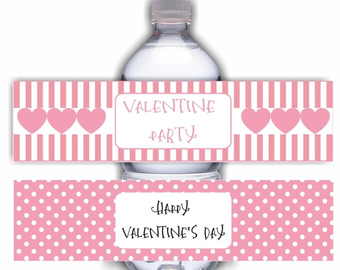 Valentines Day Bottle Water Bottle Labels Party Favors Valentine Party ...