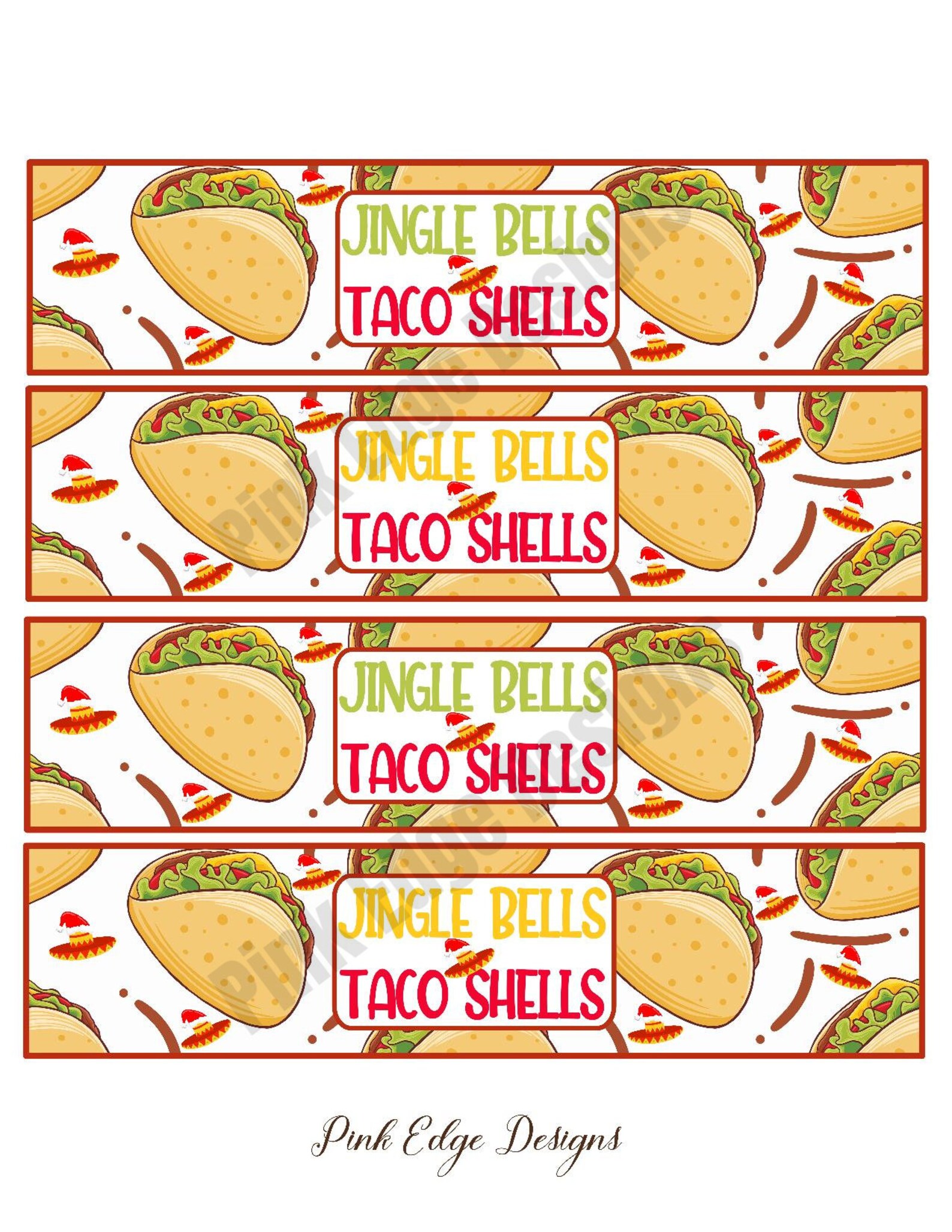 Printable Taco Party Printables, Taco Water Bottle Wrappers, Jingle ...