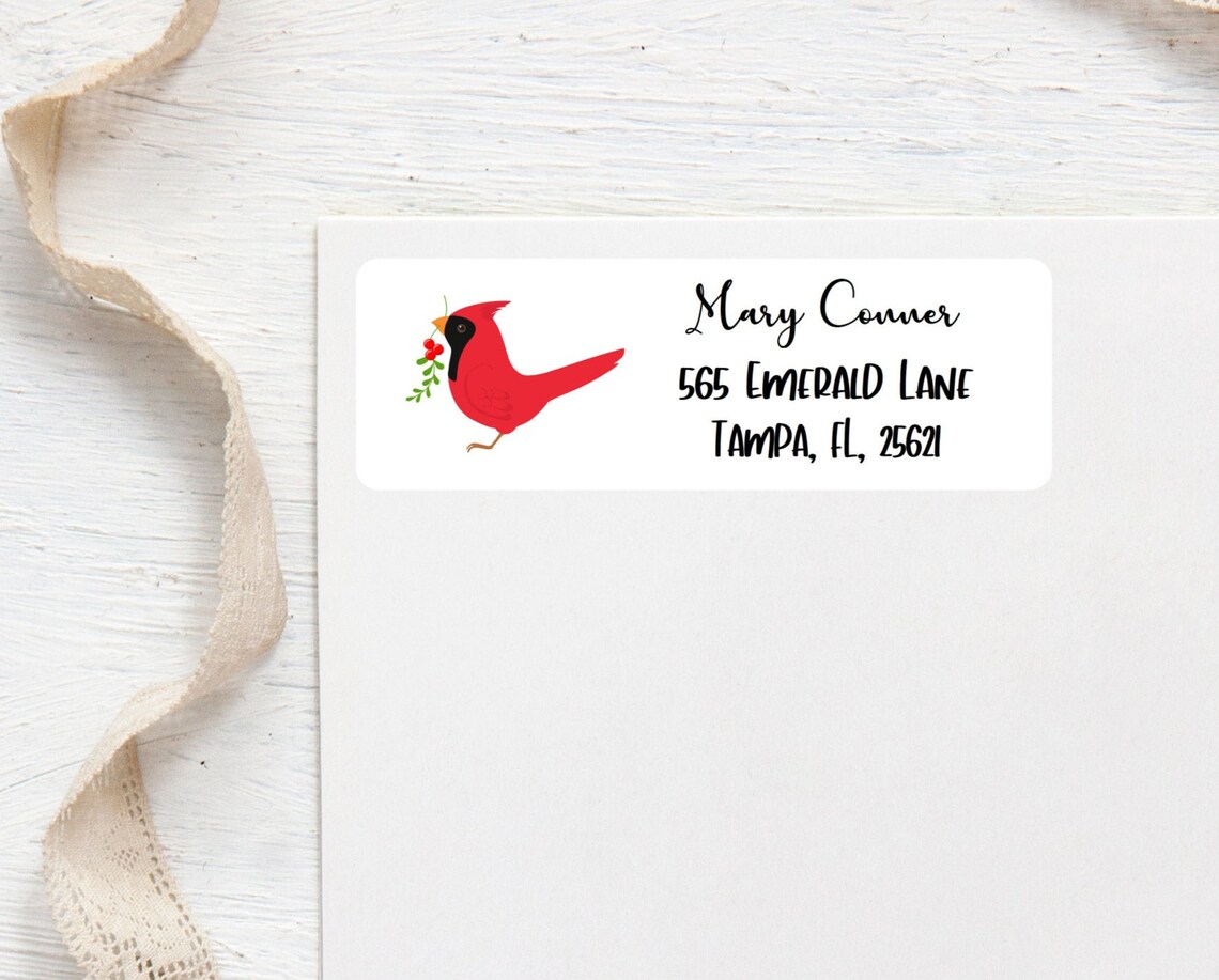 RETURN ADDRESS Cardinal Bird Address Labels Envelope | Etsy