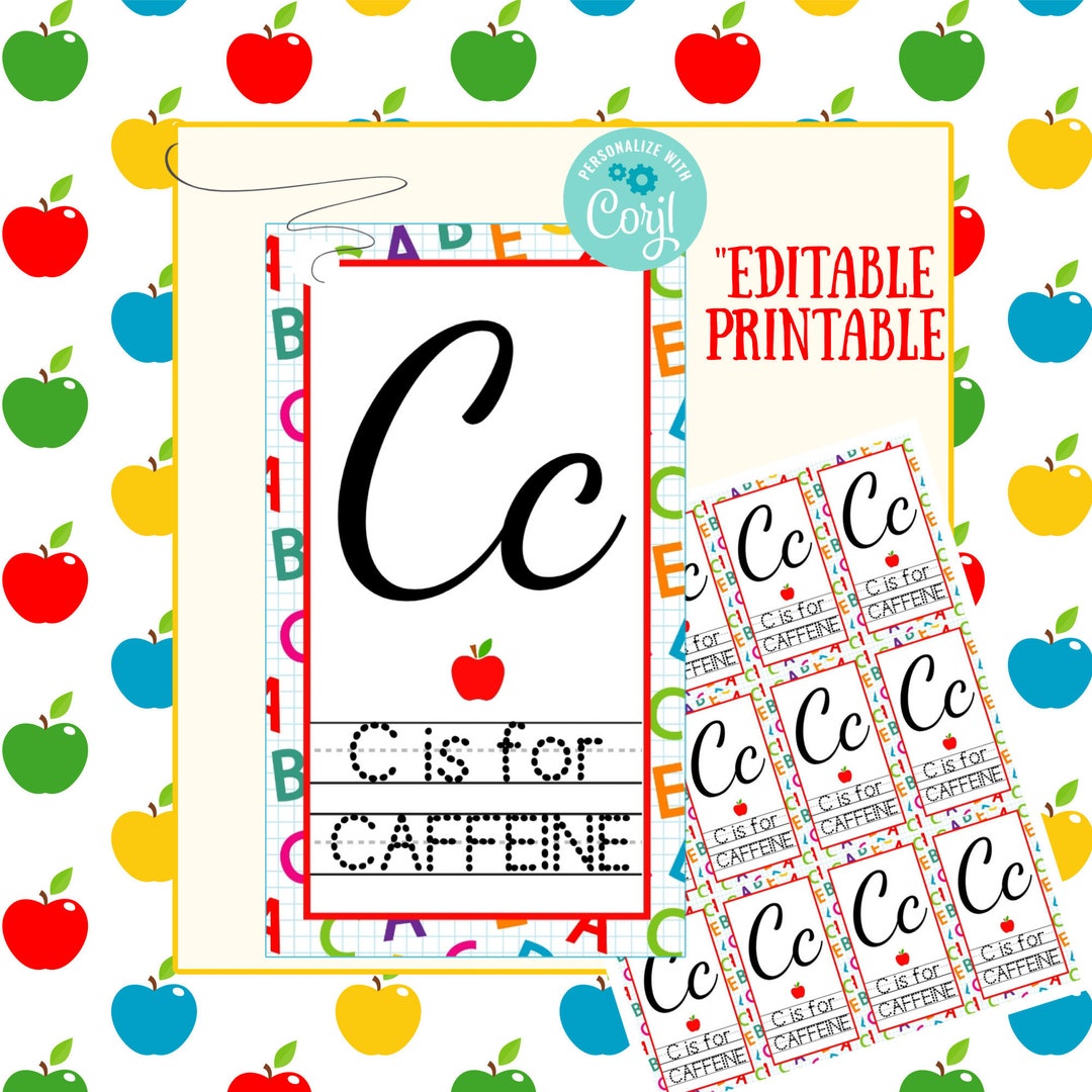 EDITABLE Teacher Gift Tags - C is for Caffeine - Soda Gift Tags ...
