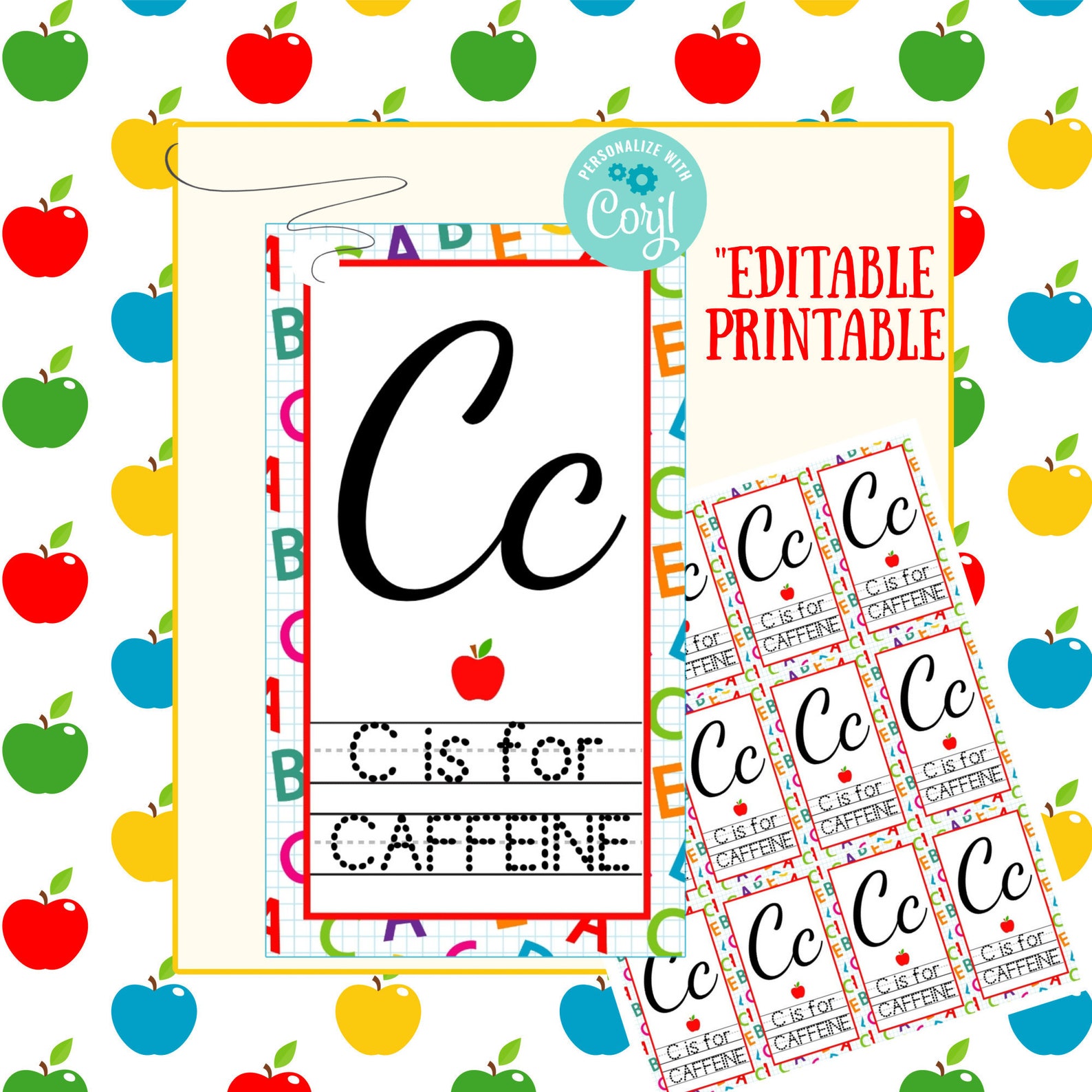 EDITABLE Teacher Gift Tags - C is for Caffeine - Soda Gift Tags ...