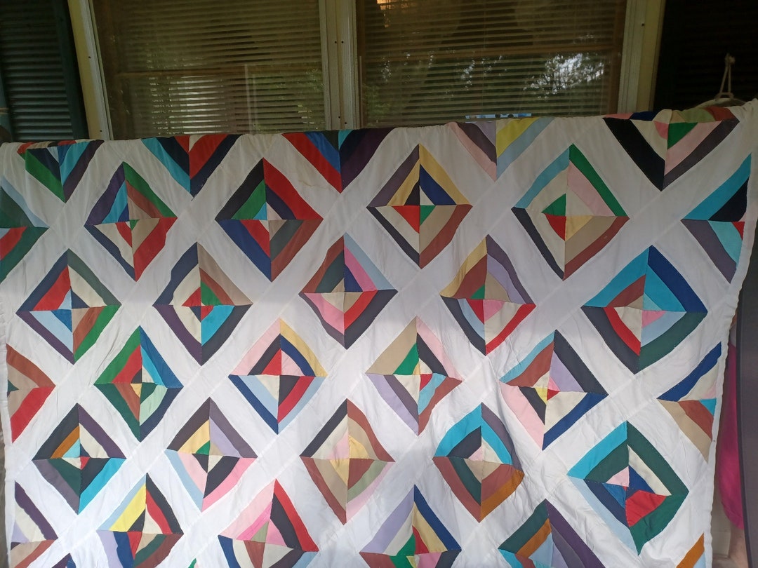 Beautiful Knit Polyester Blocks Quilt - Etsy