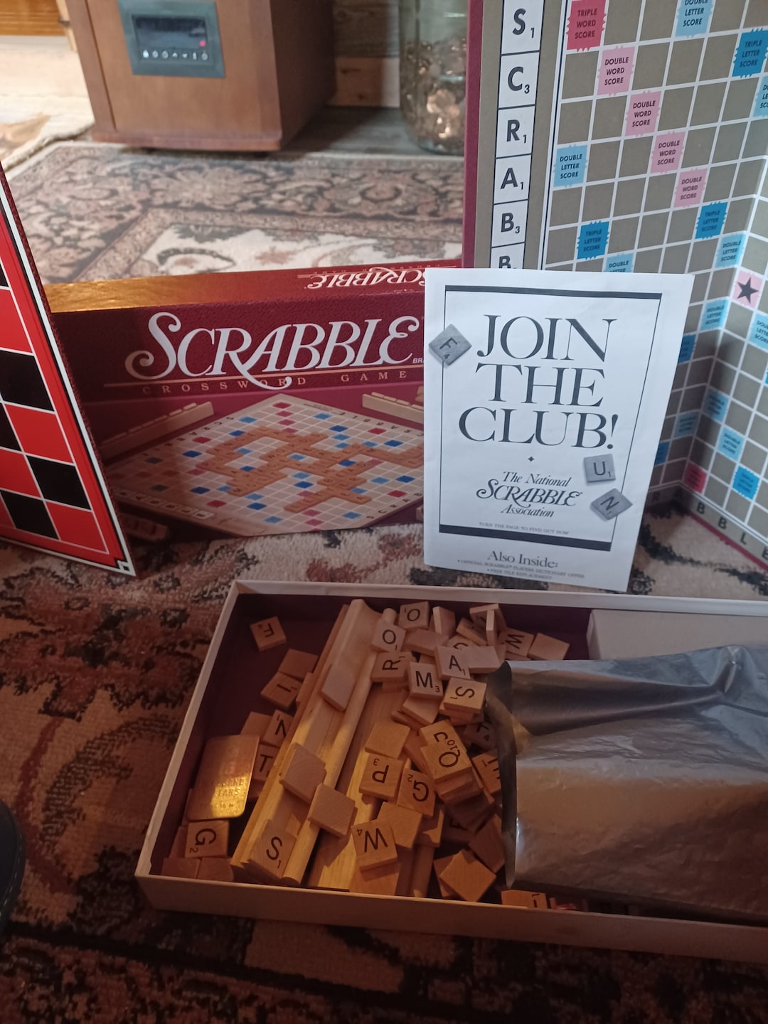 Vintage Scrabble Game With Bonus Checker Game Board - Etsy