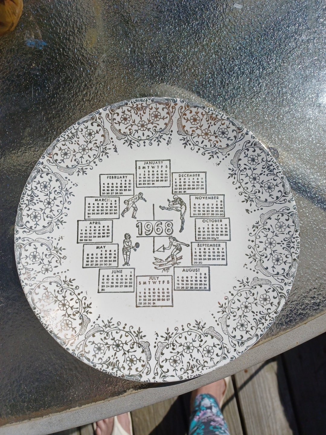 1968 Calendar Plate - Etsy