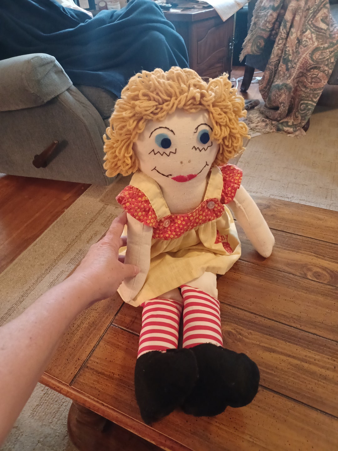 Vintage Handmade Raggedy Ann Type Doll - Etsy