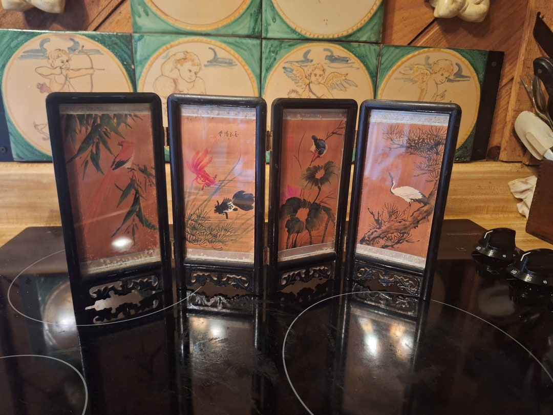 Vintage Beautiful Asain Table Top Panel - Etsy